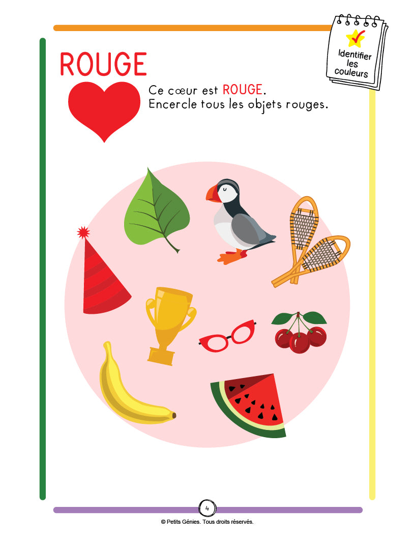 Je réussis à la maternelle -couleurs- à télécharger – Pomango