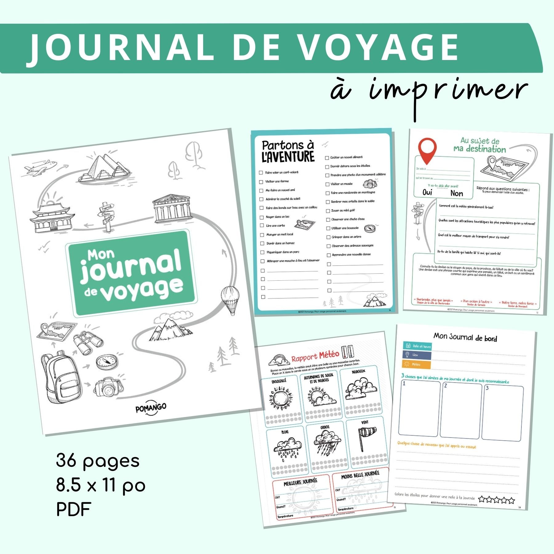 Mon journal de voyage à télécharger – Pomango