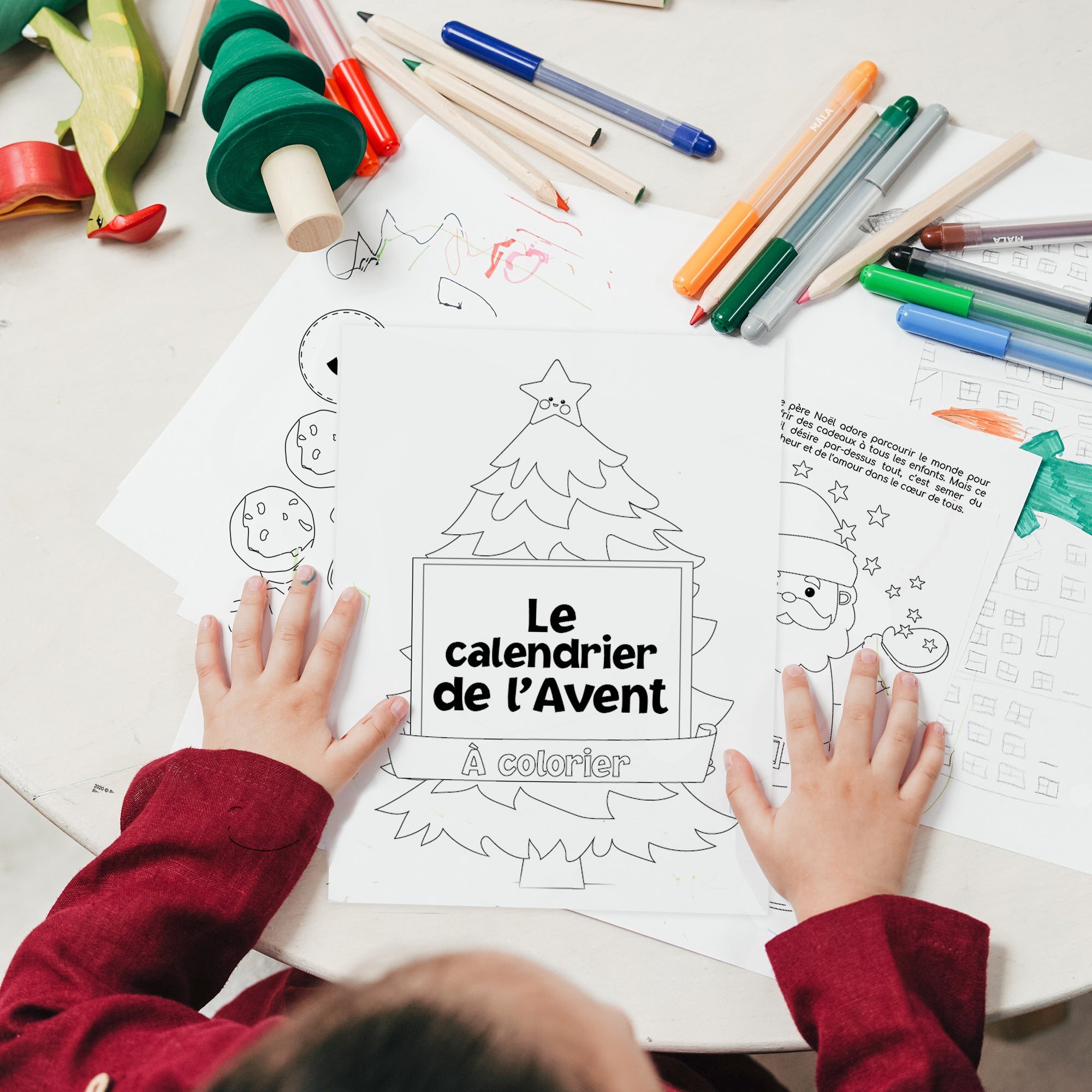Le calendrier de l'avent à colorier - imprimable – Pomango